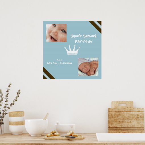 Baby Blue King Collage Wall Art Poster | Zazzle