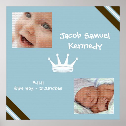Baby Blue King Collage Wall Art Poster | Zazzle