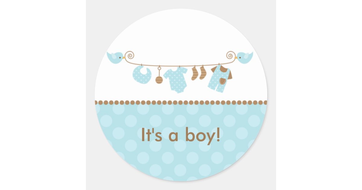 Baby Blue Laundry Line Stickers | Zazzle