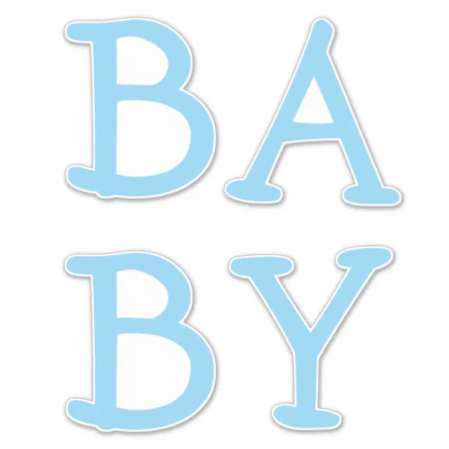 Baby Blue Nursery Custom-Cut Vinyl Sticker | Zazzle