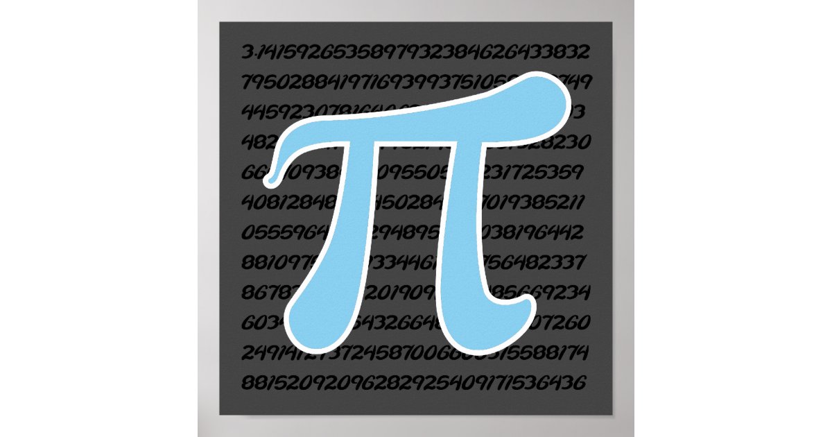 Baby Blue Pi Symbol Poster | Zazzle