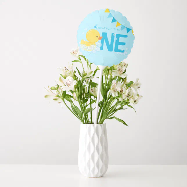 Baby Blue Rubber Duck ONE 1st Birthday Centerpiece Balloon | Zazzle