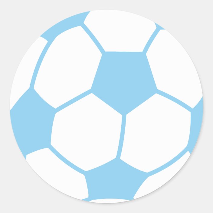 Baby Blue Soccer Ball Classic Round Sticker | Zazzle.com