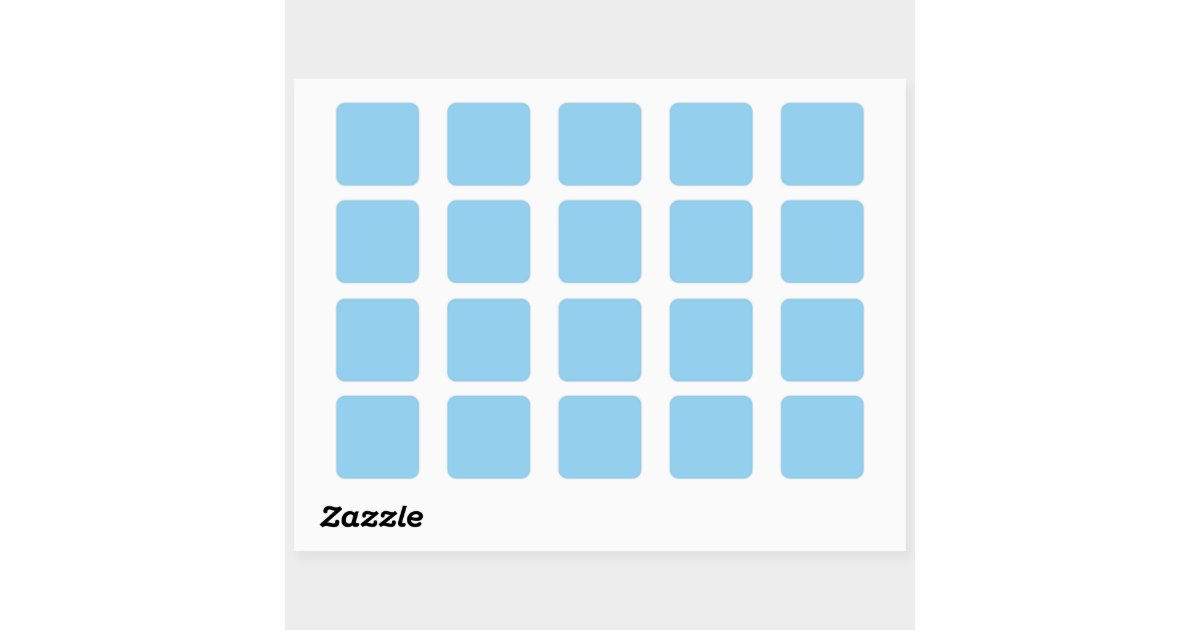 Baby blue (solid color) square sticker | Zazzle