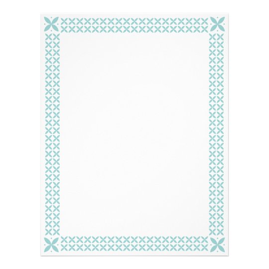 Baby Blue Stencil Border Frame Letterhead | Zazzle