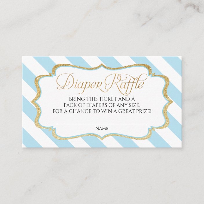 Baby Blue Stripes Diaper Raffle Cards | Zazzle.com