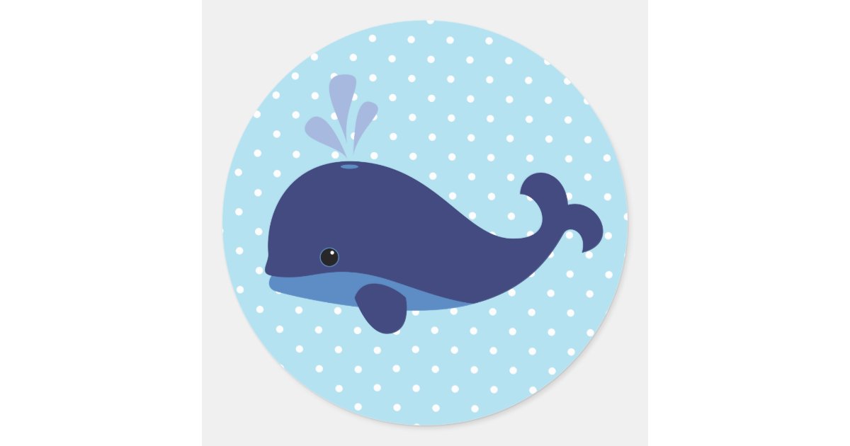 Baby Blue Whale Sticker | Zazzle