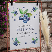 Baby Blueberries Baby Shower Welcome Sign | Zazzle