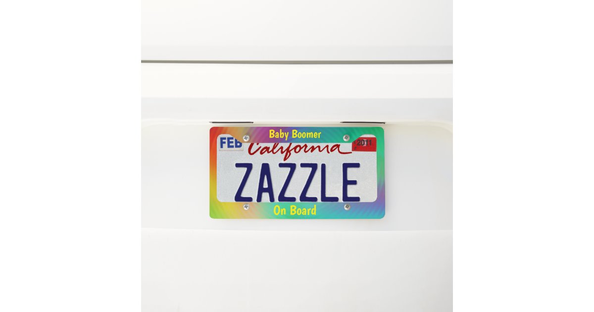 Baby Boomer On Board License Plate Frame | Zazzle