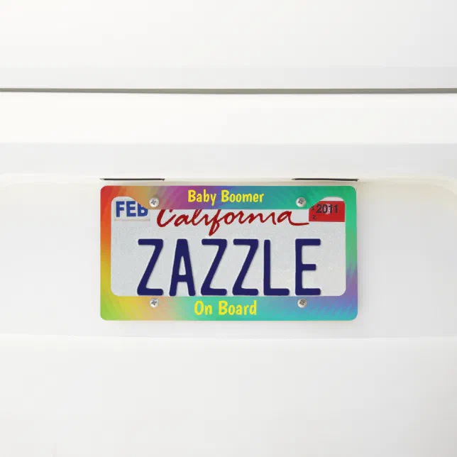 Baby Boomer On Board License Plate Frame | Zazzle