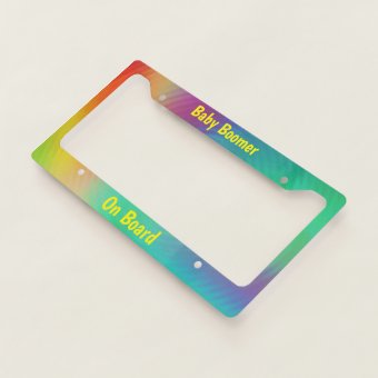 Baby Boomer On Board License Plate Frame | Zazzle