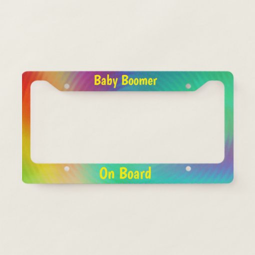 Baby Boomer On Board License Plate Frame | Zazzle