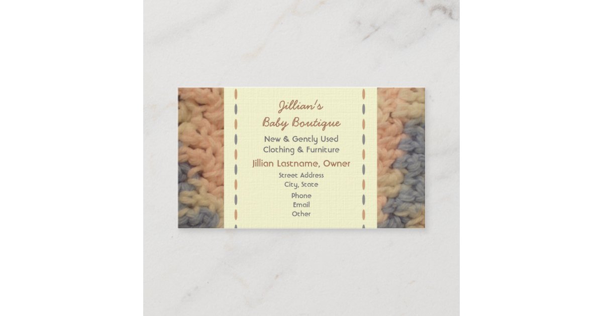 Baby Boutique Crochet Baby Blanket Business Card Zazzle baby-boutique-crochet-baby-blanket-business-card-zazzle