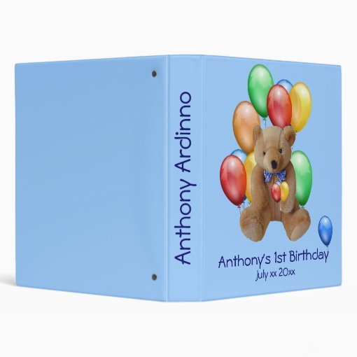 Baby Boy 1st Birthday Photo Album Binder | Zazzle