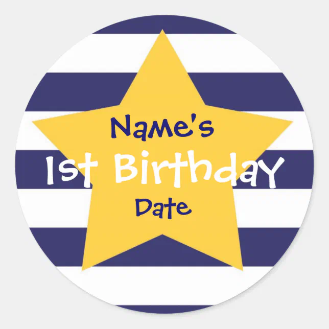 Baby Boy 1st Birthday Sticker | Zazzle