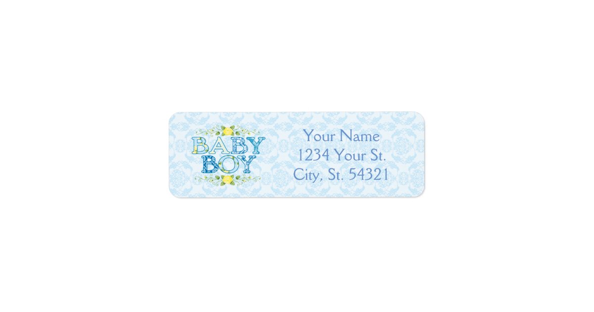 Baby Boy, Baby Shower Address Labels | Zazzle