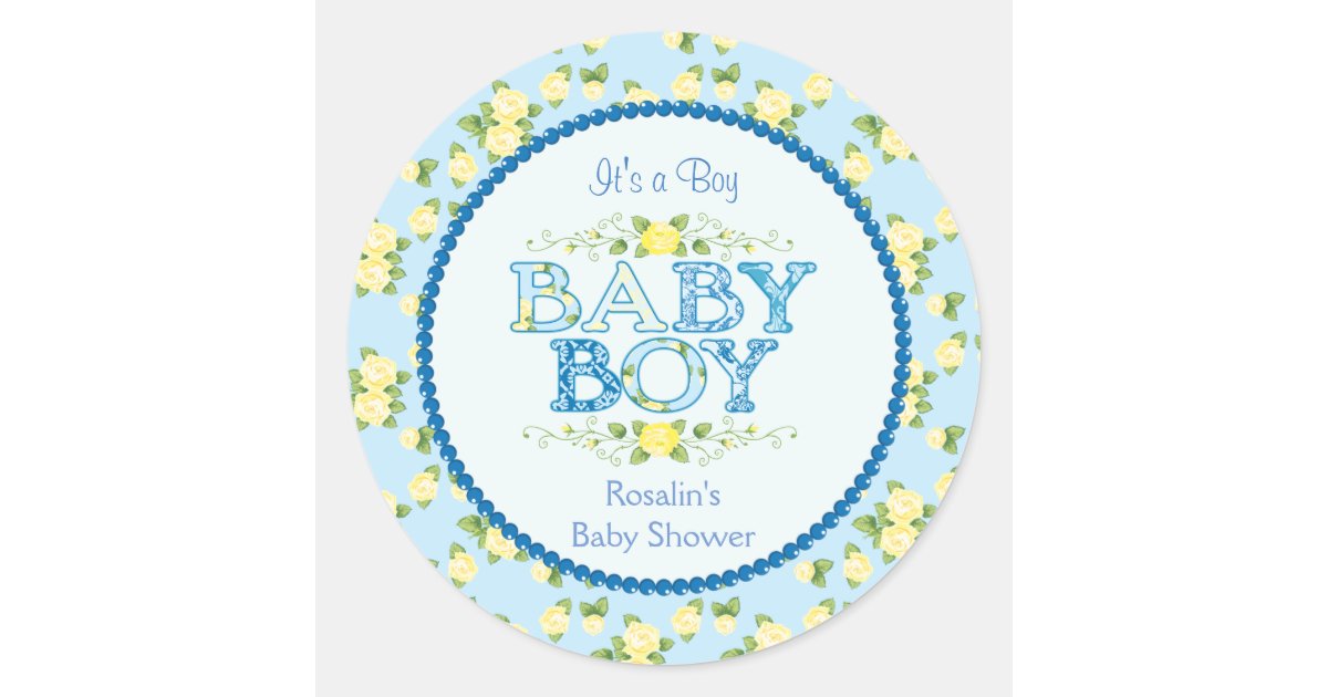 Baby Boy Baby Shower Stickers | Zazzle