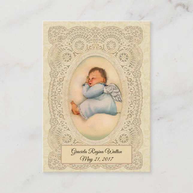 Baby Boy Baptism Remembrance Holy Card | Zazzle
