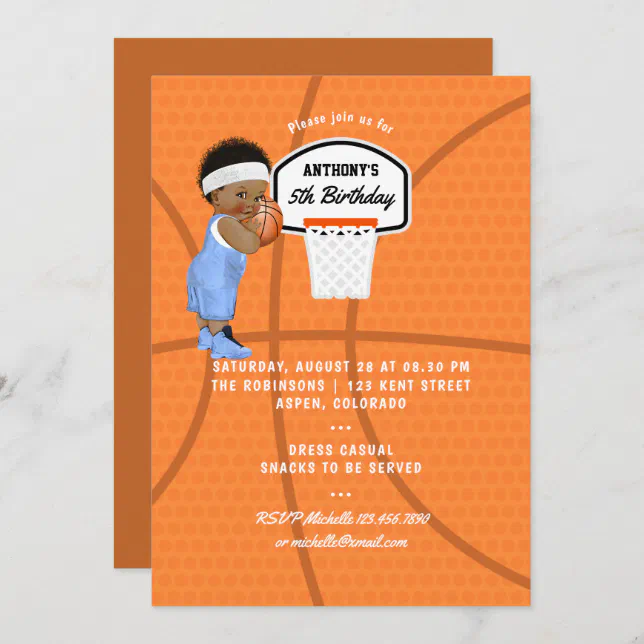 Baby Boy Basketball Birthday Party Invitation | Zazzle