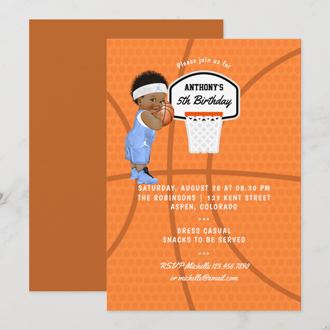 Baby Boy Basketball Birthday Party Invitation | Zazzle