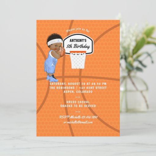 Baby Boy Basketball Birthday Party Invitation | Zazzle