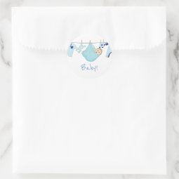 Baby Boy Birth Announcement Envelope Seal Sticker | Zazzle