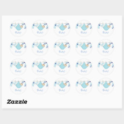 Baby Boy Birth Announcement Envelope Seal Sticker | Zazzle