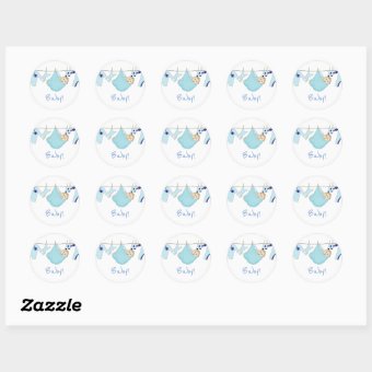Baby Boy Birth Announcement Envelope Seal Sticker | Zazzle