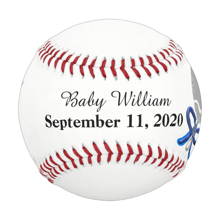 Baby Boy Birth Stats Silver Blue Rattle Baseball | Zazzle.com