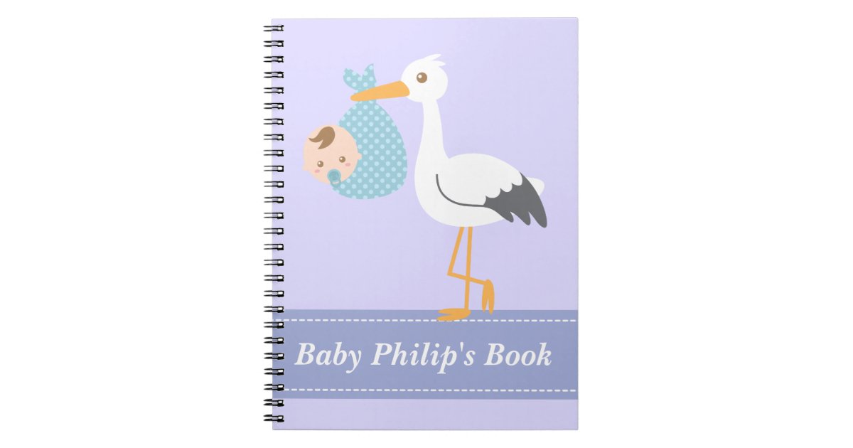 Baby Boy Book - Stork Delivers Baby Boy | Zazzle