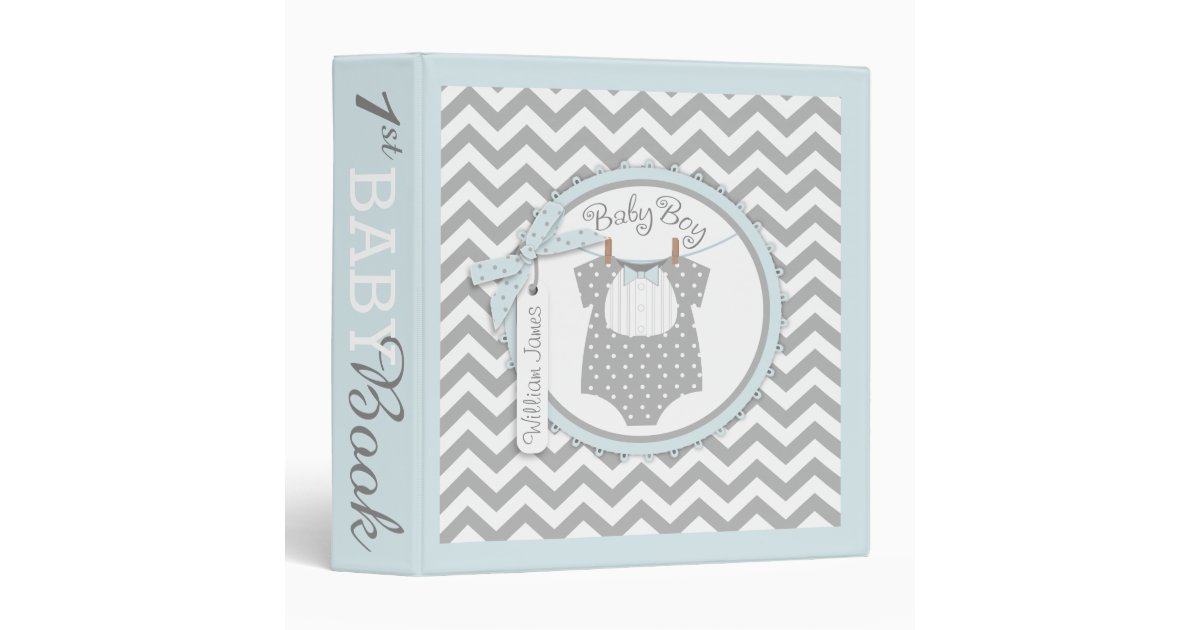 Baby Boy Bow Tie Memory Book Album Binder | Zazzle