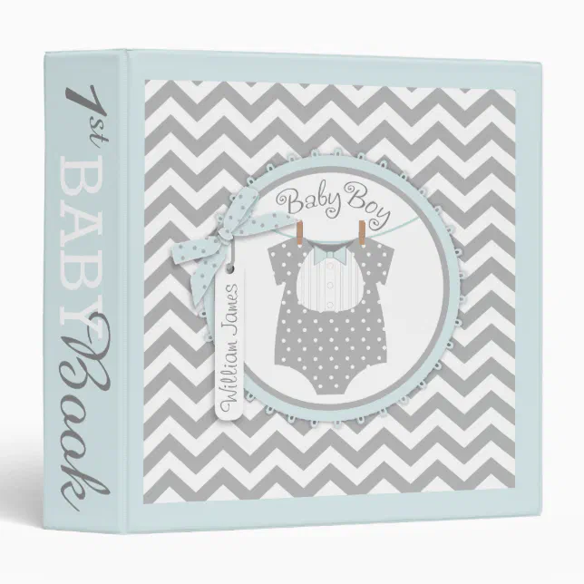 Baby Boy Bow Tie Memory Book Album Binder | Zazzle