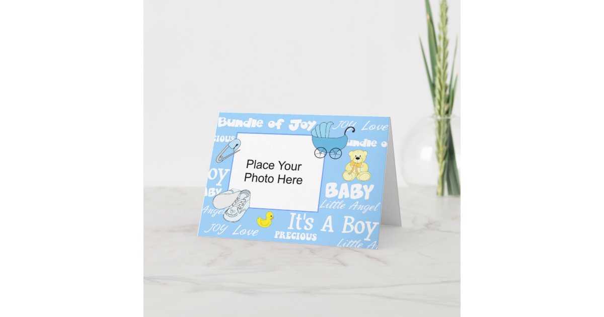 Baby Boy Collage Photo Card | Zazzle
