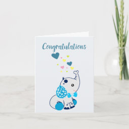 Baby Boy Congratulations, with Baby Elephant Card | Zazzle