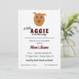 Baby Boy Dog Maroon Baby Shower Invitation | Zazzle