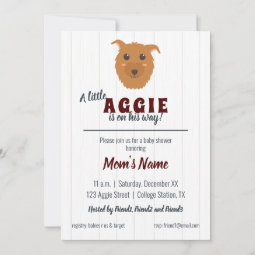 Baby Boy Dog Maroon Baby Shower Invitation | Zazzle
