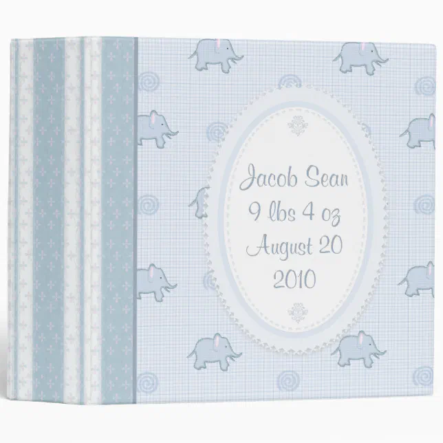 Baby Boy Elephant Scrapbook Binder | Zazzle