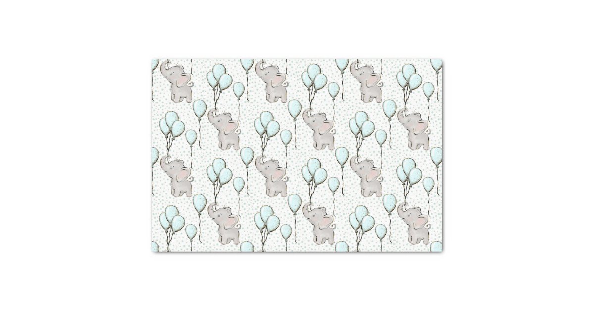 Baby Boy Elephants Tissue Paper | Zazzle