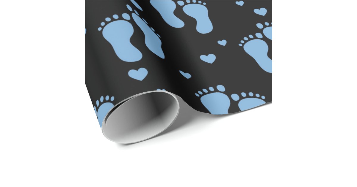 baby boy feet pattern wrapping paper | Zazzle