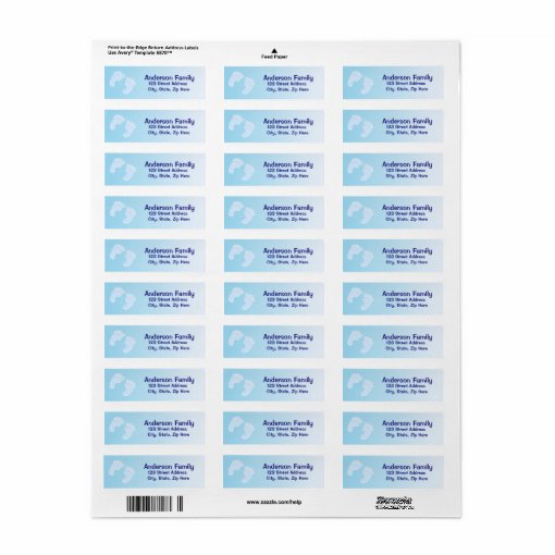 Baby Boy Footprint Blue Address Label | Zazzle
