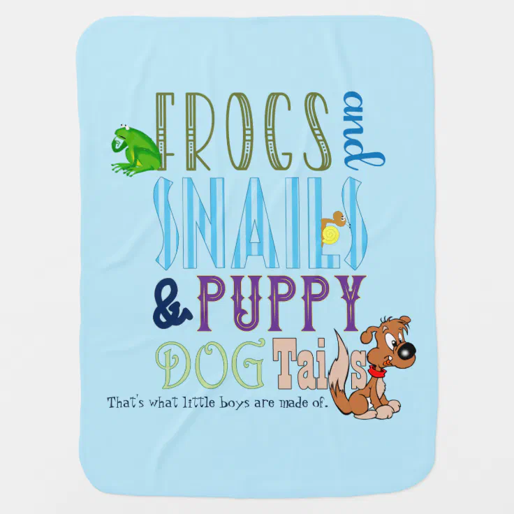 Baby Boy Frogs Snails Puppy Dog Tails Baby Blanket | Zazzle