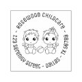 Baby Boy Girl Childcare Daycare Round Address Self-inking Stamp | Zazzle