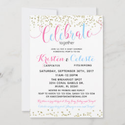 Baby Boy Girl Combined Joint Friends Baby Shower Invitation | Zazzle
