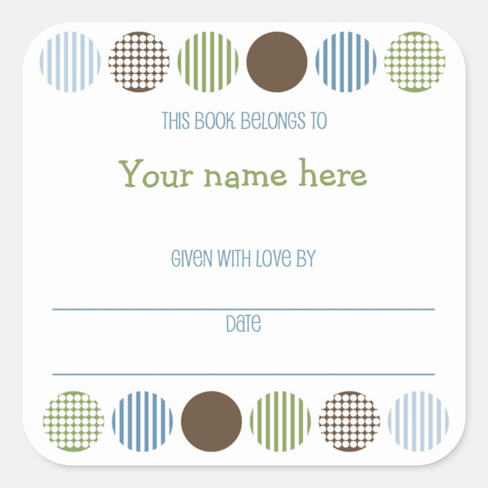 Baby Boy Mod Polka Dot book plate name bookplate | Zazzle.com