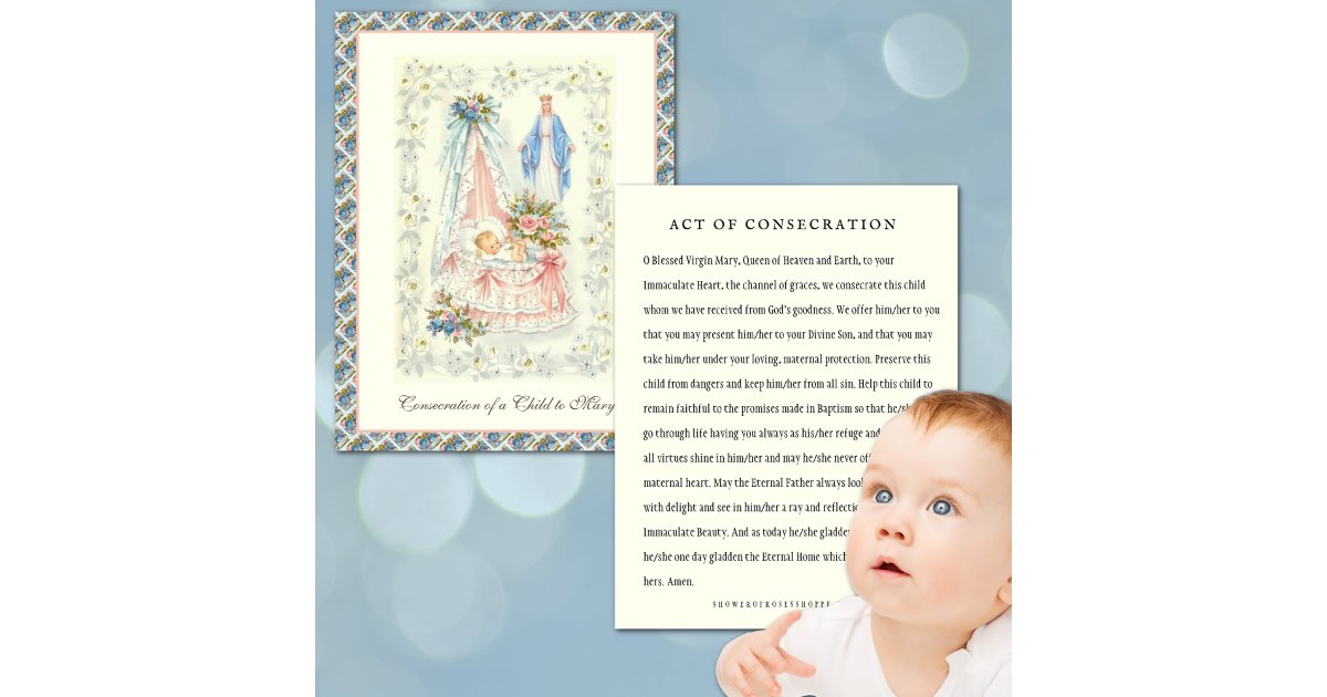 Baby Boy or Girl Prayer to Virgin Mary Note Card | Zazzle