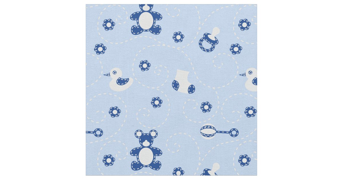 Baby-boy Quilt Pattern Fabric | Zazzle