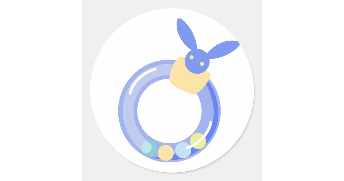 Baby Boy Rattle Stickers | Zazzle