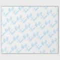 Baby Boy Script Blue Twin Boys Baby Wrapping Paper | Zazzle