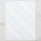 Baby Boy Script in Light Blue Text on White | Zazzle