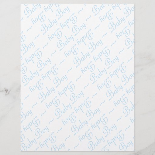 Baby Boy Script in Light Blue Text on White | Zazzle